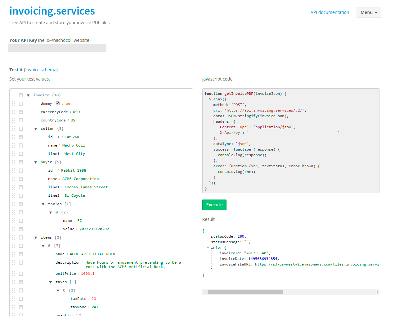 Invoicing API Docs
